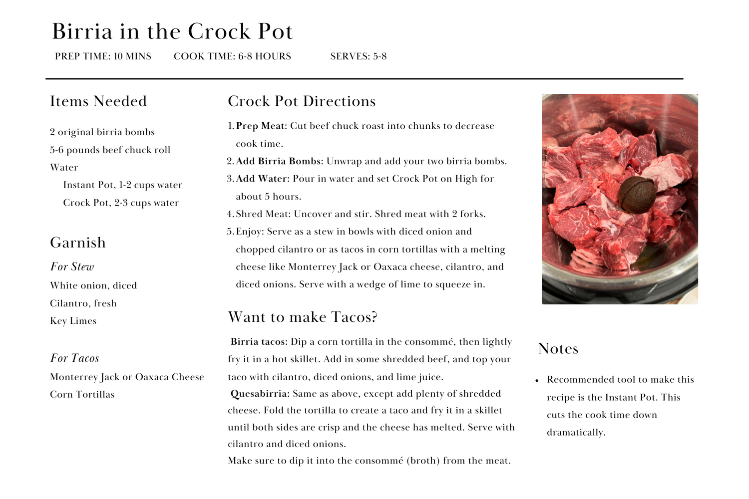 Instructions – The Original Birria Bomb